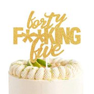 12 Pack: Gold Glitter Happy Anniversary Cake Topper by Celebrate It ...