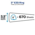 Avery Durable Clear View 3 Ring Binders, 3 inch EZD Rings, 1 White ...