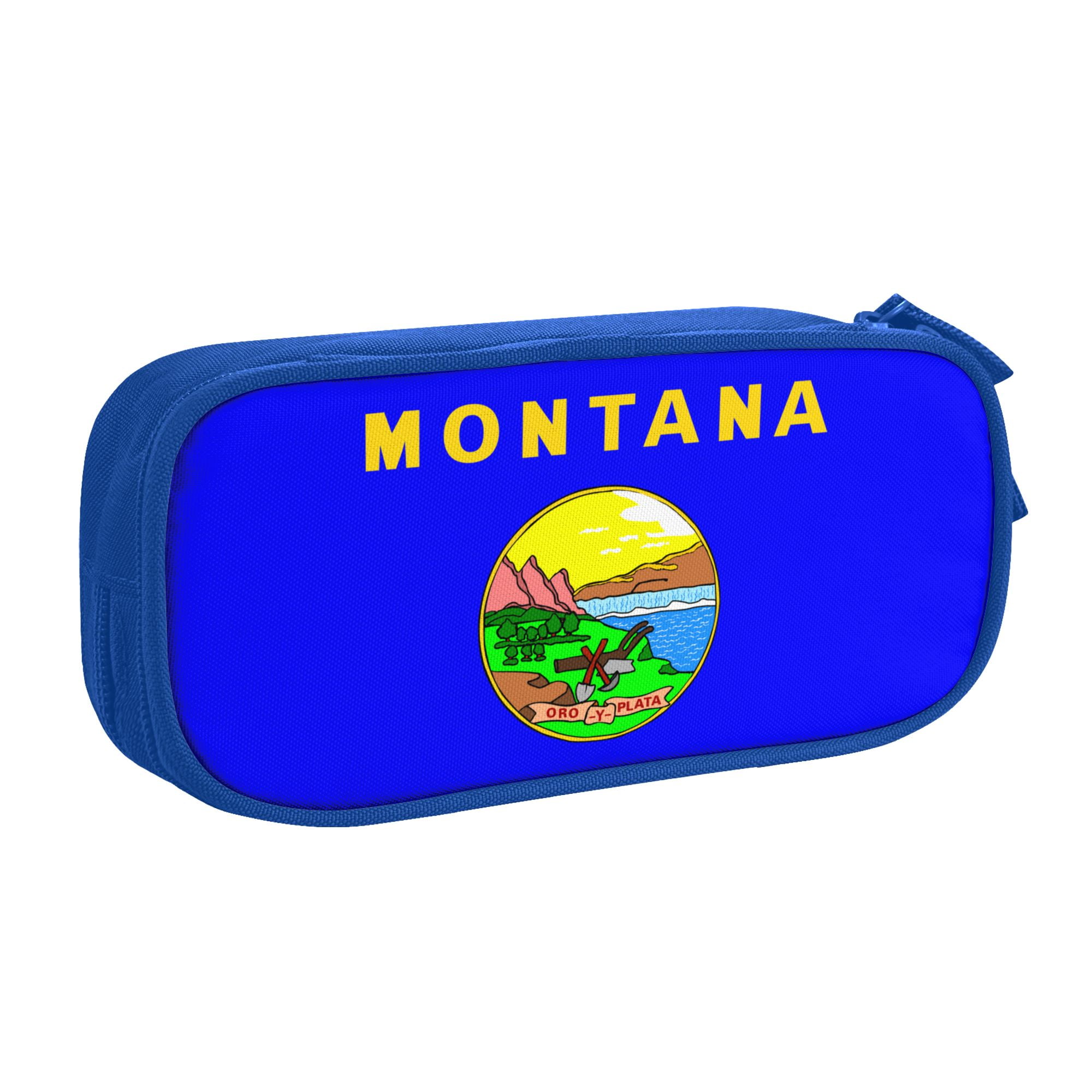 TEQUAN Large Capacity Pencil Case, Montana State Seal Flag Pattern ...