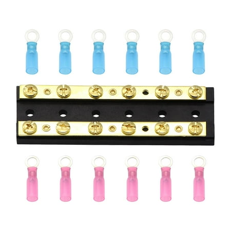 6 Terminals Bus Bar Dual Row Distribution Terminal Block Professional ...