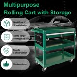 Seizeen Heavy Duty Rolling Tool Cart with 3 Tray, 1 Drawer, 1 Side Rack ...