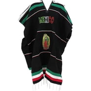 Authentic Mexico Flag Eagle Sarape Poncho - Unisex Adult One Size ...