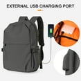 17 Inch Large Black Laptop Backpack, Waterproof with USB Charging Port ...