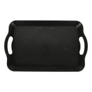 Large Food Serving Tray with Handles - White Plastic, Dishwasher Safe ...