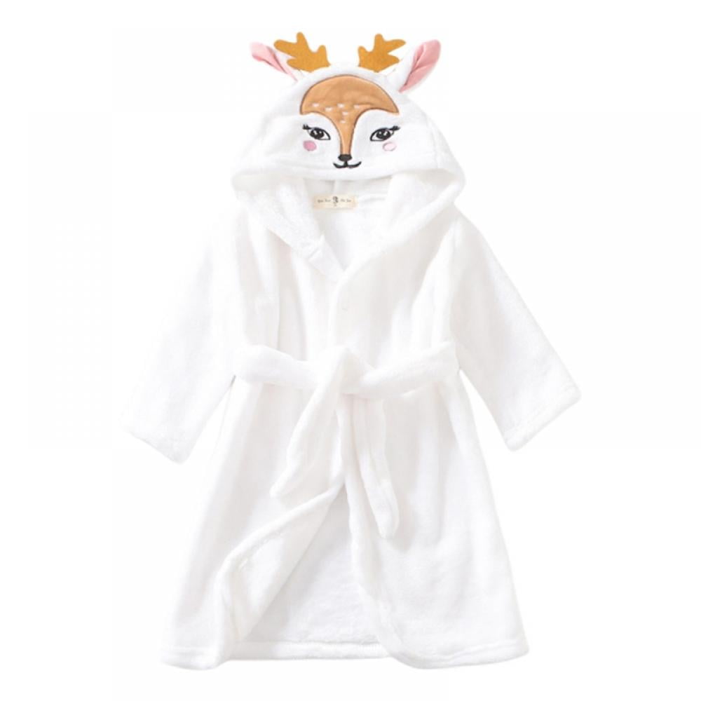 Toddler Flannel Hooded Robes Sleepwear Kids Cute Animal Cartoon ...
