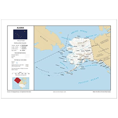 13x19 Alaska General Reference Wall Map - Anchor Maps USA Foundational ...