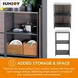 Sunjoy 25 x 21 in. Stainless Steel Three-Tier Open Storage Shelf for ...