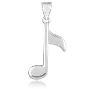 SILVER EIGHTH NOTE PENDANT NECKLACE - Pendant only - Walmart.com