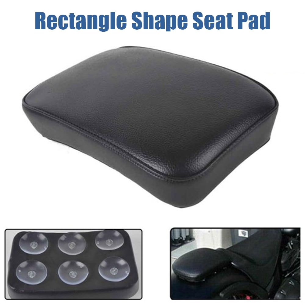 Rectangle Motorcycle Seat Pad with 6 Suction Cups, Black Synthetic ...