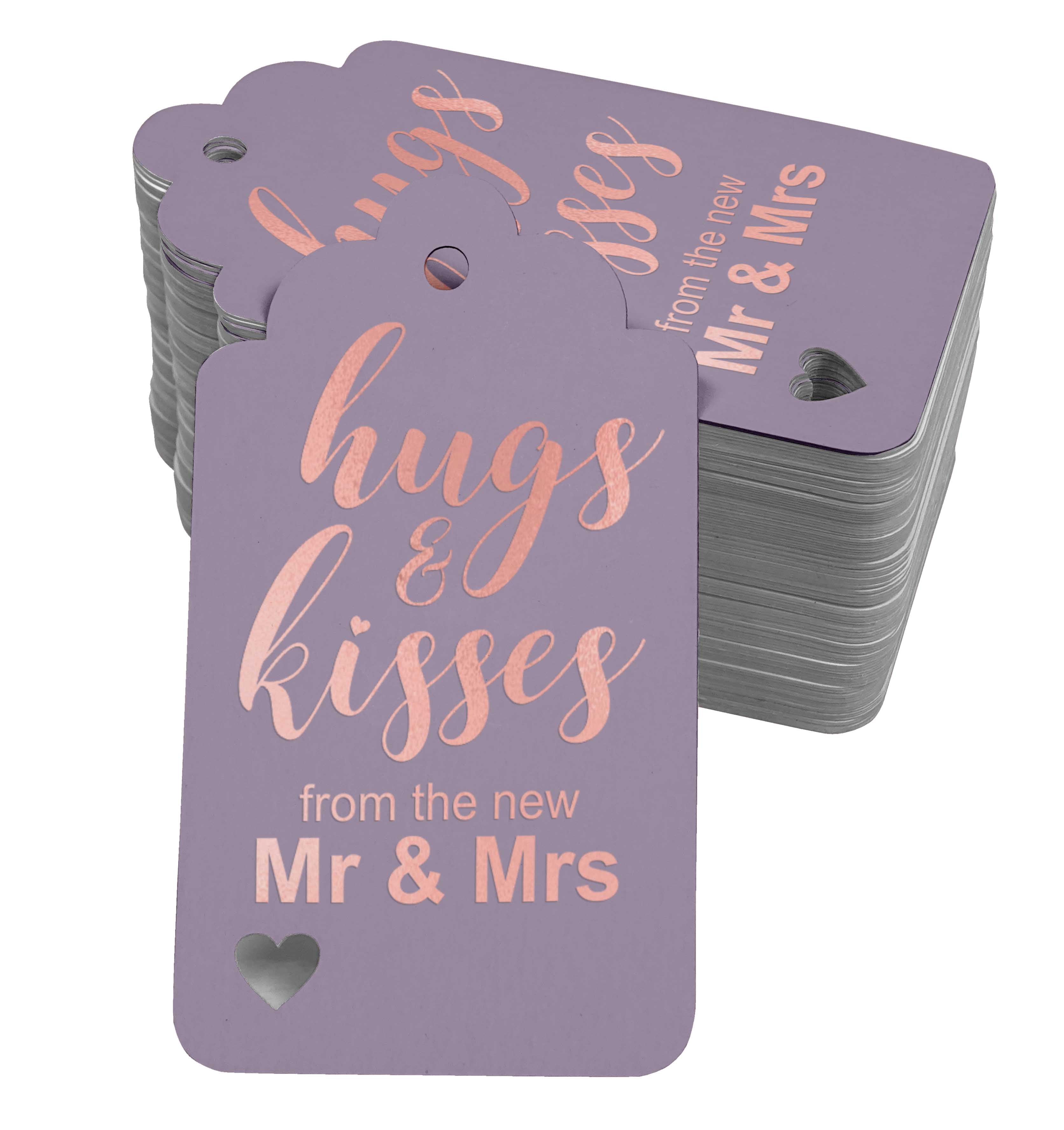 Inkdotpot Pack Of 100 Real Rose Gold Foil Paper Tags Hugs And Kisses ...