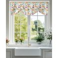 Brown Camels Tie Up Valances Curtain, Retro Date Coconut Tree Leaf Blue ...