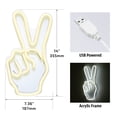 BrightSide Peace Hand 14" Neon LED Decorative Wall Sign, USB-Powered ...