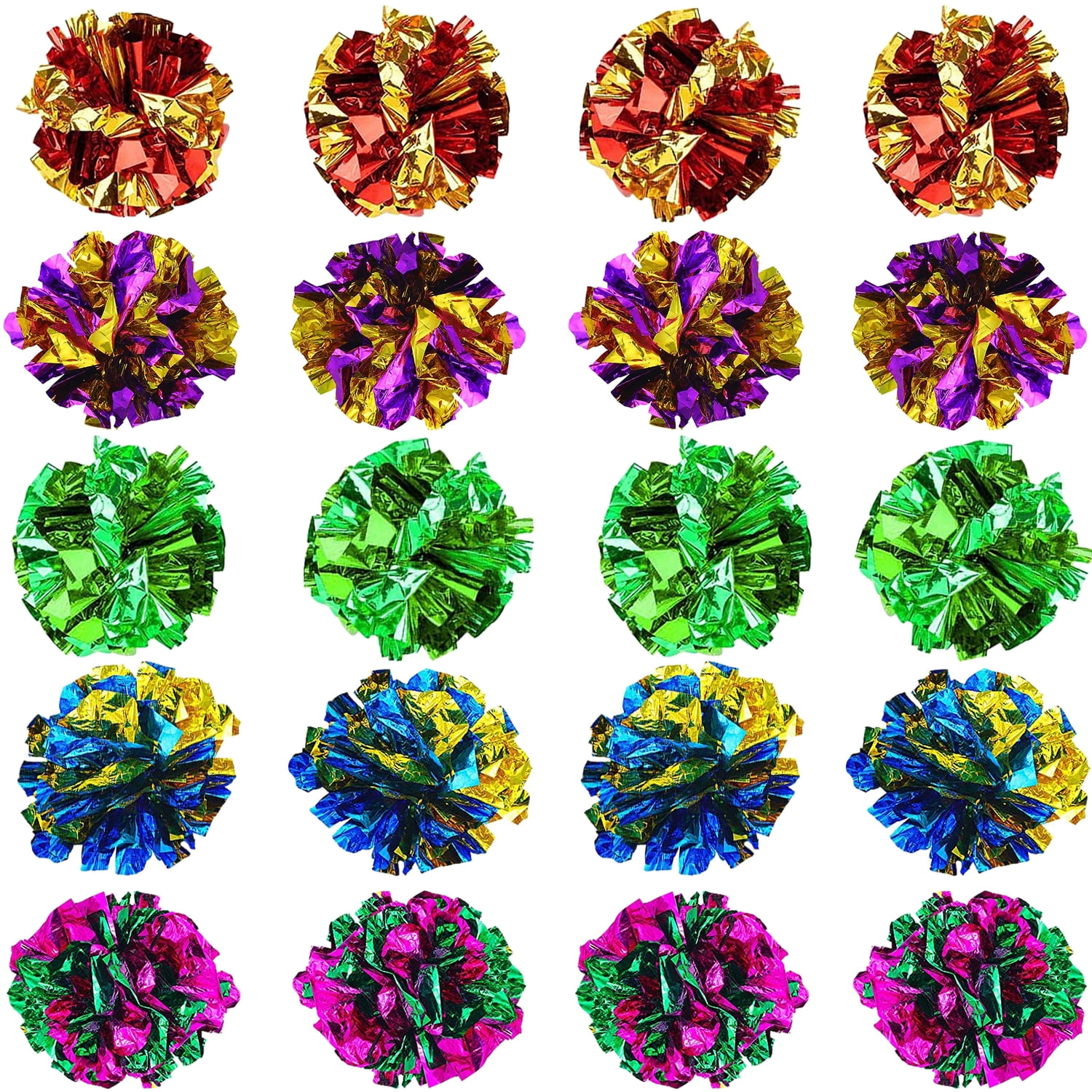 Crinkle Cat Balls Toys, 20 Pack Original Mylar Cat Crinkle Balls ...
