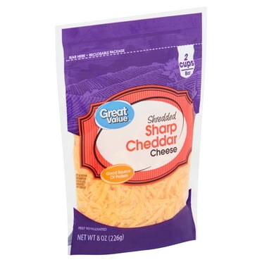 Great Value Extra Sharp Cheddar Cheese, 8 oz - Walmart.com