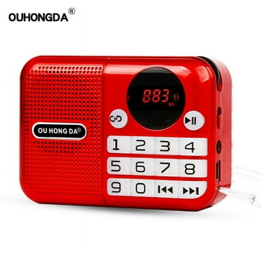 K11 FM Rechargeable Mini Portable Radio Handheld Digital FM USB TF MP3 ...