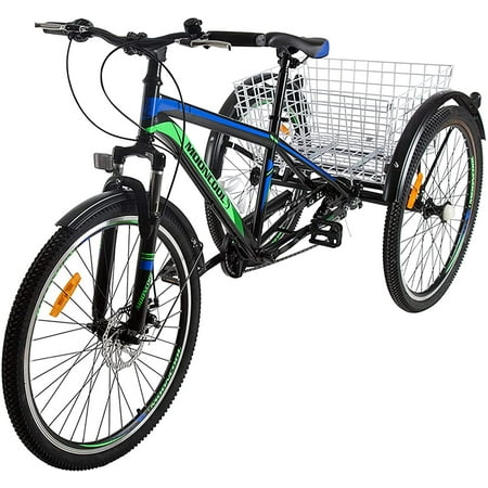 Barbella Adult Mountain Bike, 7 Speed Three Wheel Bike Mountain ...