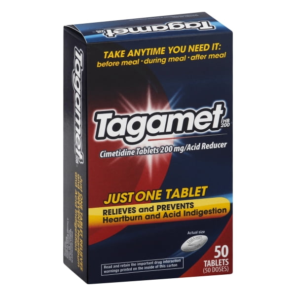 Tagamet Acid Reducer Heart Burn Relief 200 mg 50 Tablets - Walmart.com