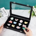 1 Set Wood Pin Display Case Badge Presentation Box with Velvet & PU ...