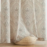 CURTAINKING Linen Curtains, 84 inch Medallion Damask Drapes, 2 Panels ...