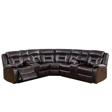 MofitHome,Living Room, Lynn 6PCS Modern Motion Reclining Sectional with ...