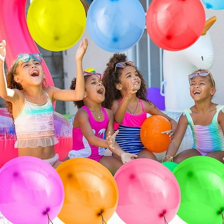 36 Pcs Punch Balloons Assorted Color Neon Punching Balloons With Rubber ...