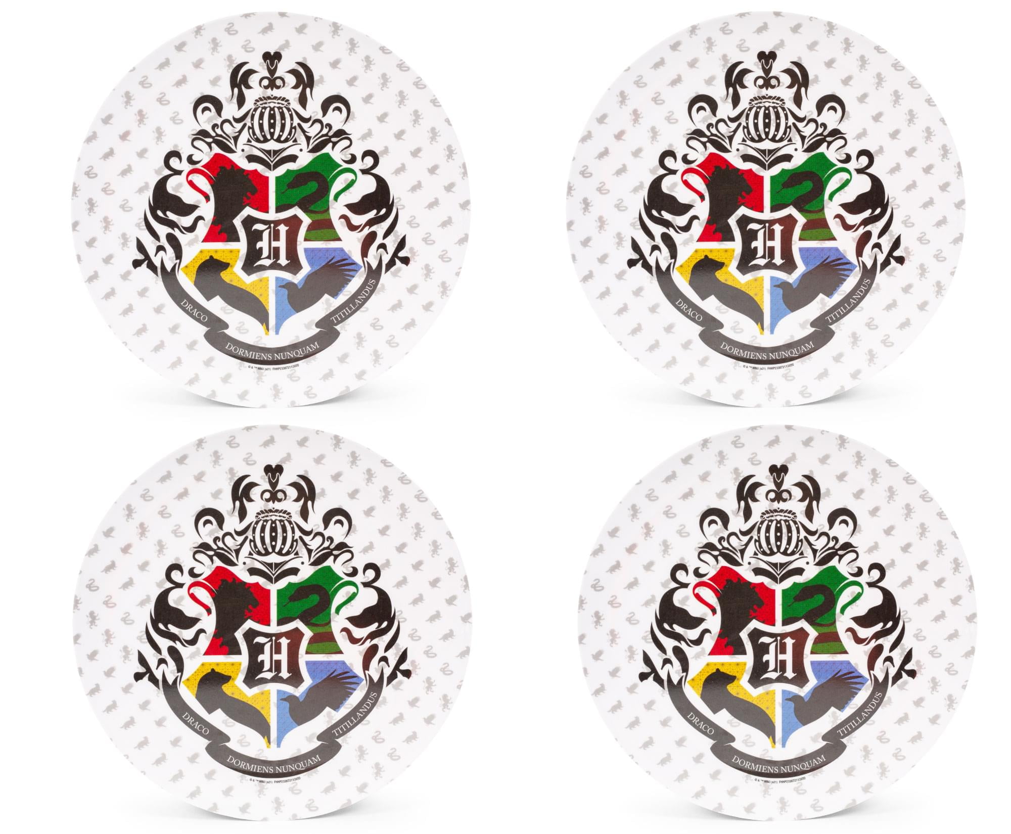 Harry Potter Hogwarts Crest 10-Inch Melamine Dinner Plates | Set of 4 ...