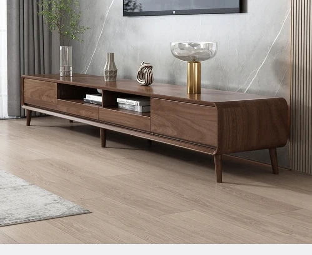 Modern Floor Wooden Standing Shelves Record Player Living Room Cabinet ...