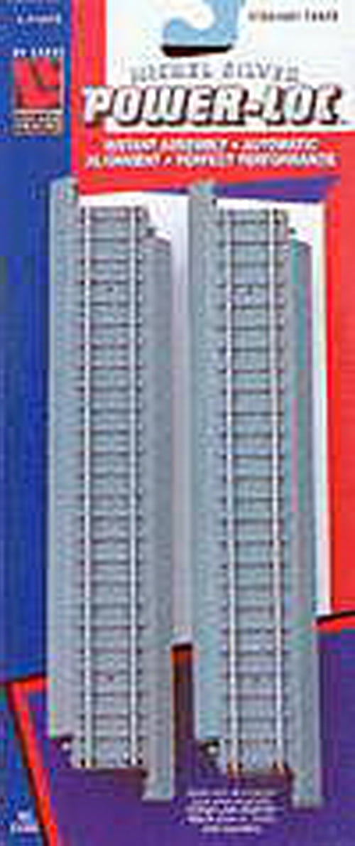 Life Like 21332 HO Nickel Silver Power-Loc 9" Straight Track (4 ...