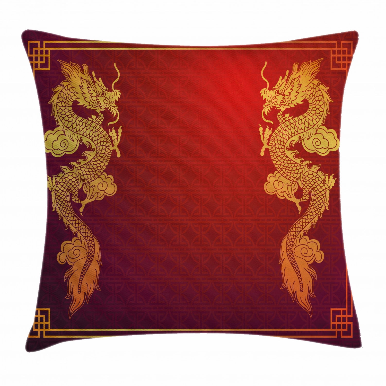 Dragon Throw Pillow Cushion Cover Chinese Heritage Historical Asian