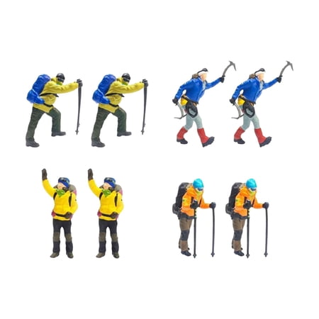 8 Pieces 1/87 Hiking Climbing Figure Model Building Train Movie Props ...