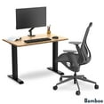 Desky Zero Mini Bamboo Office Desk - Bamboo / 40" X 24" / White ...