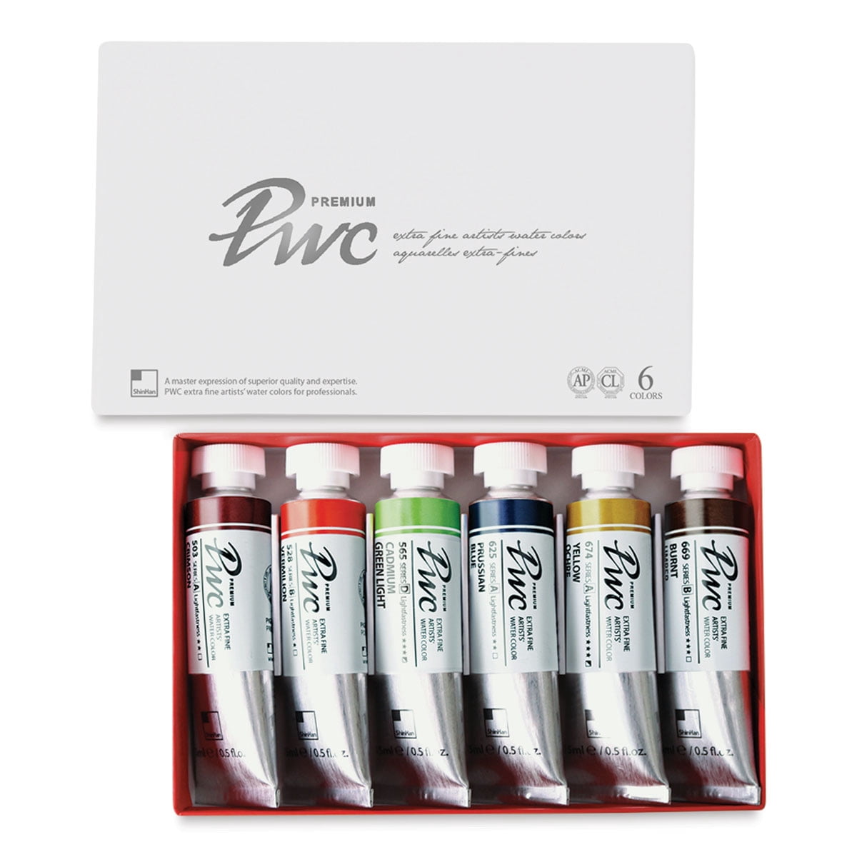 PWC Extra Fine Professional Watercolor - B, Set of 6, Assorted Colors ...
