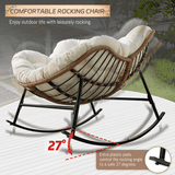 RADIATA Outdoor Indoor Papasan Rocking Chair 2PCS Oversized Wicker ...