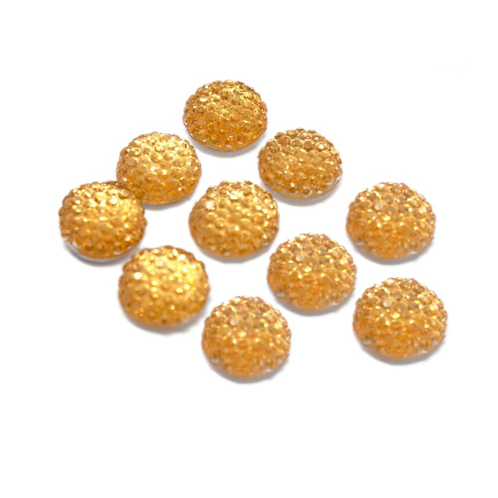 Round Self Adhesive Diamond Cluster Gems, Gold, 10mm, 10-Count ...