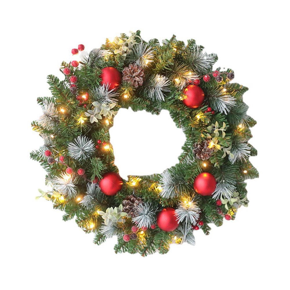 LUVCLS Coronas navideñas para puerta de entrada Corona navideña con ...