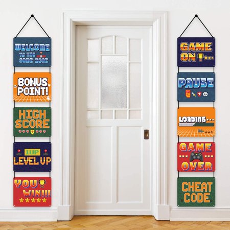 10 Pieces Video Game Sign Cutouts for Video Theme Party Decorations ...