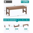 47 Inches Outdoor Backless Bench with Wood Grain Texture, All-Weather ...