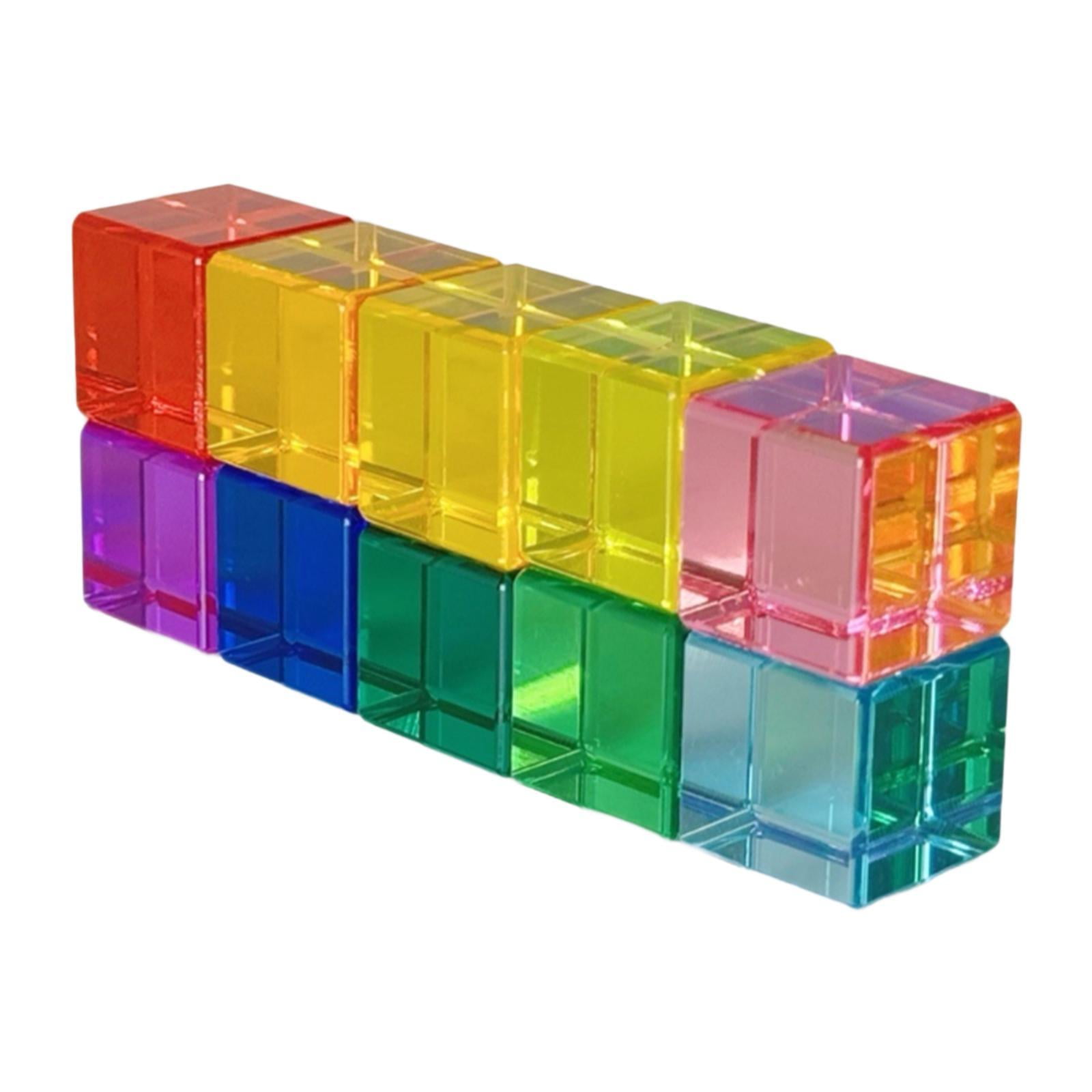Click here for Milaget Building Blocks Set Rainbow Acrylic Gem Cu... prices