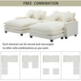 Chenille Upholstered Sofa, Multifunctional Sectional Sofa with Two Removable Ottoman, Two USB ...