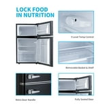 KUPPET Small Kitchen Fridge Retro Mini 2-Door Compact Refrigerator for ...