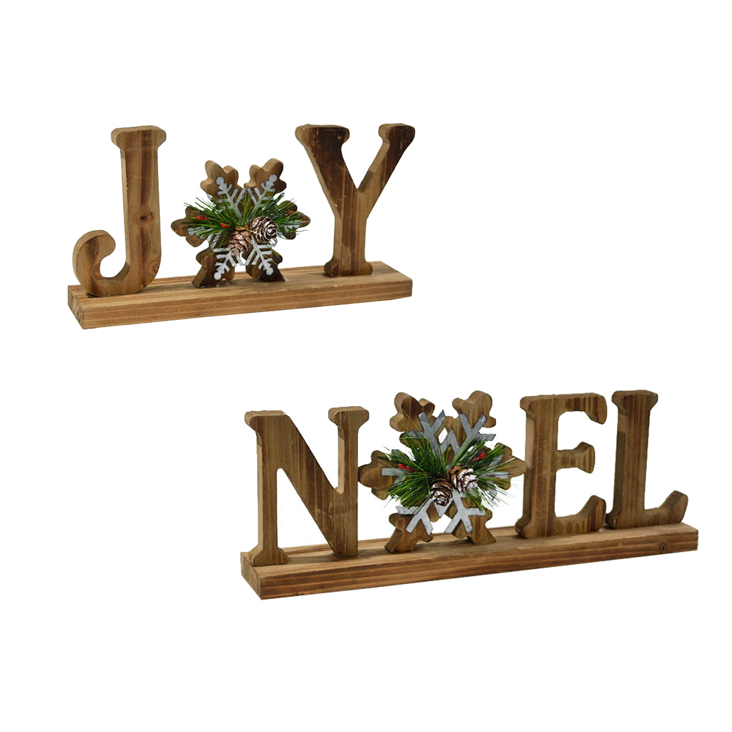 Wooden Cutout Tabletop Letters Sign Christmas Decorations Wood Word ...
