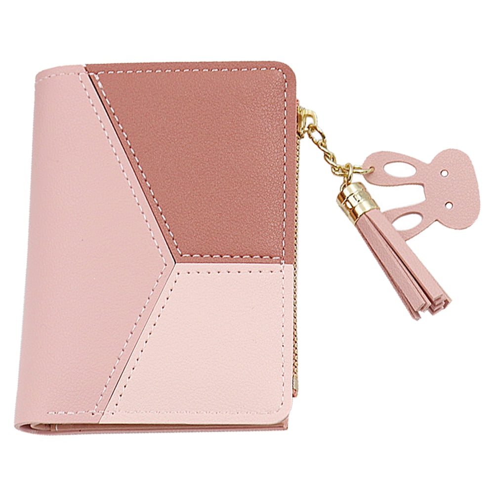 Small Wallets for Women Bifold Slim Coin Purse Zipper ID Card Holder ...