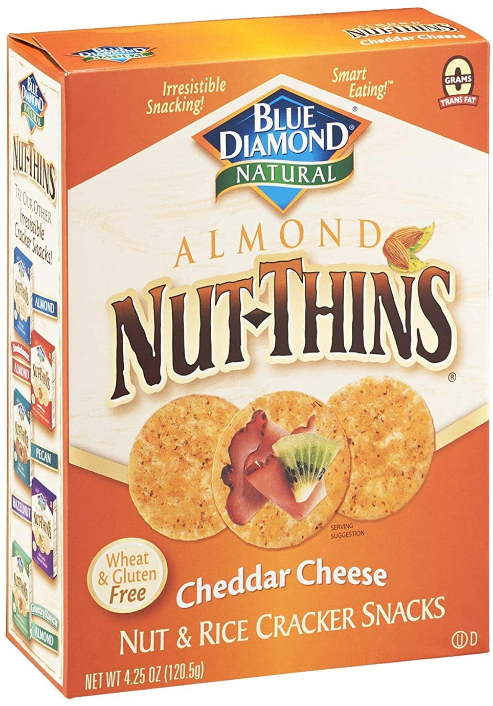 Blue Diamond Almond Nut-Thins Nut & Rice Cracker Snacks Cheddar Cheese ...