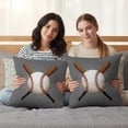 Baseball Pillow Covers Set of 4, Sports Gray Background Cartoon 18x18 ...