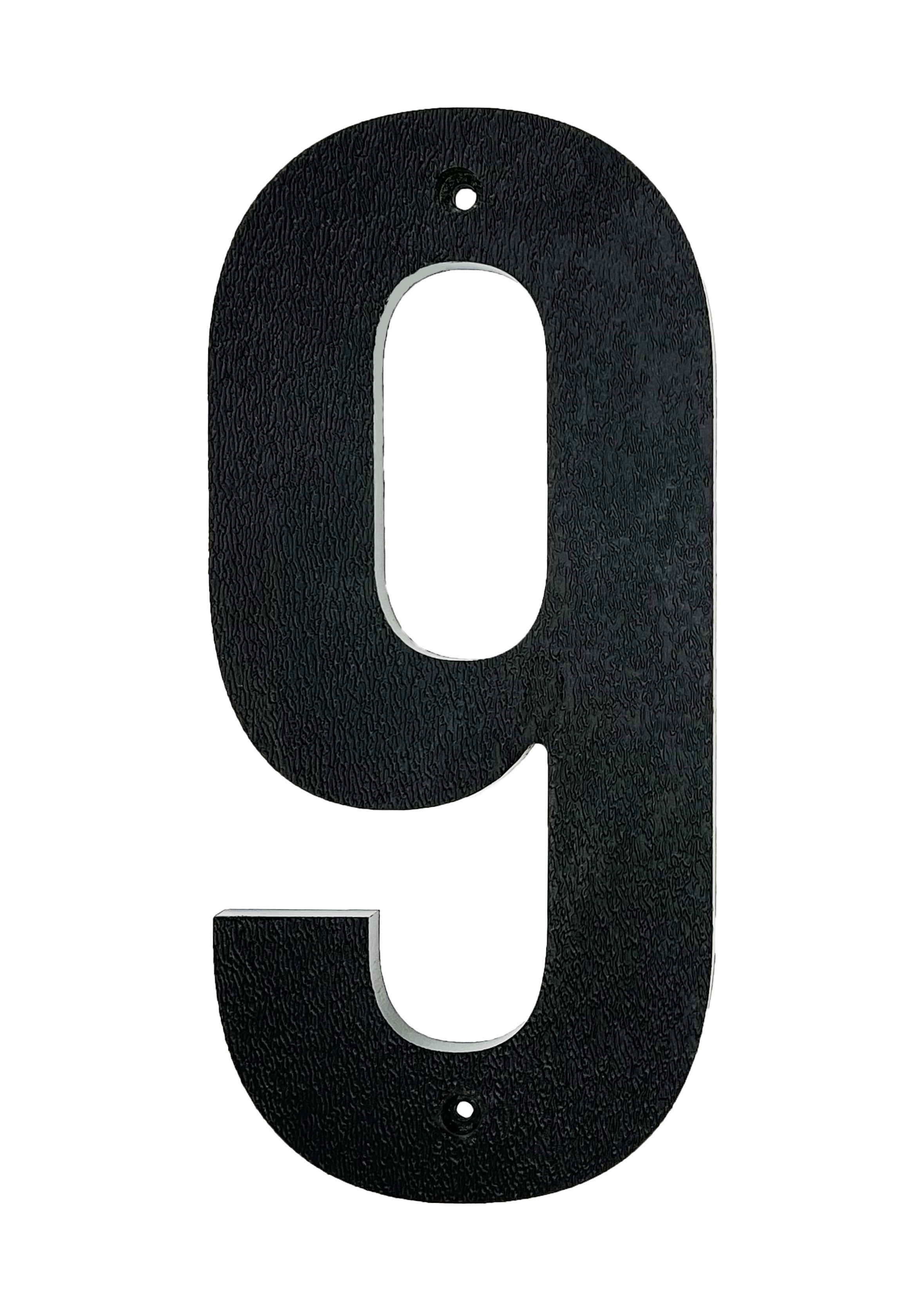 Pearl Sign Co. Black 8" Floating House Number 9, Bold Modern Style ...