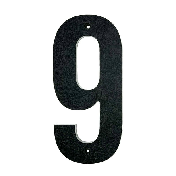 Pearl Sign Co. Black 8" Floating House Number 9, Bold Modern Style ...