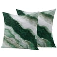 Green White Marble Texture Waterproof Throw Pillow Covers Set of 2 ...