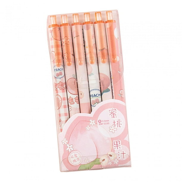 6 Pieces Writing Pens Black Cute Cartoon Gel Ink Pens for Girls Boys ...