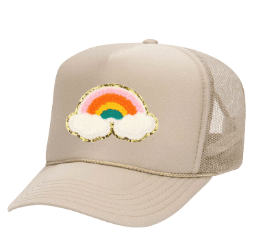 Preppy Rainbow Chenille Patch Trucker hat snapback mesh back Easter ...
