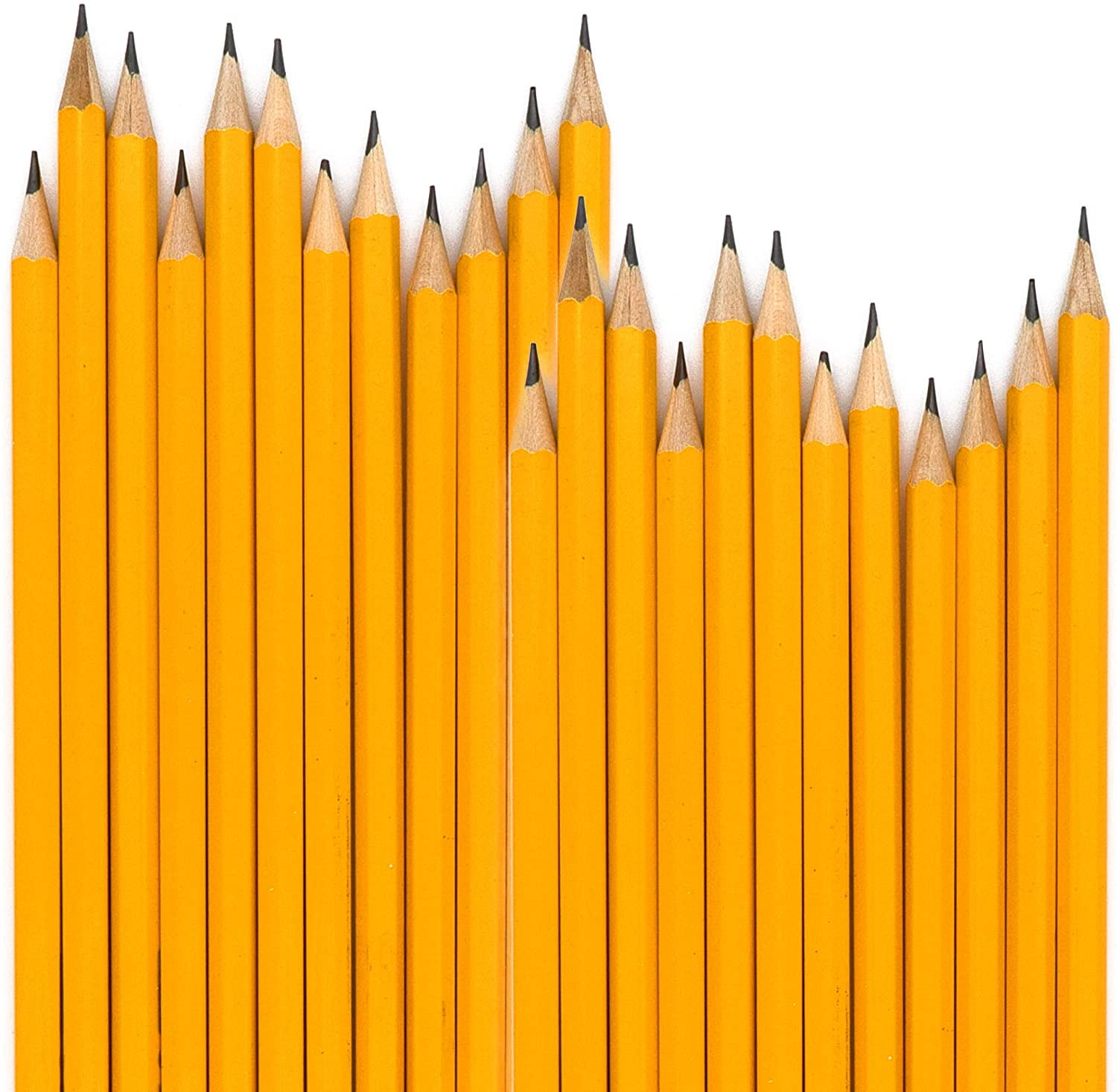 Pre Sharpened No 2 HB Yellow Wood Cased Premium Pencils with Eraser Top ...